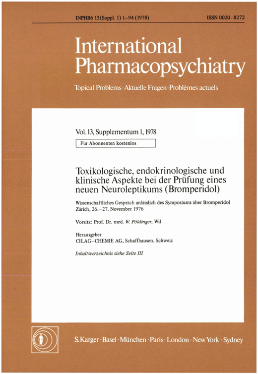 Tumorhäufigkeit unter der Behandlung mit Neuroleptika | International Pharmacopsychiatry ...